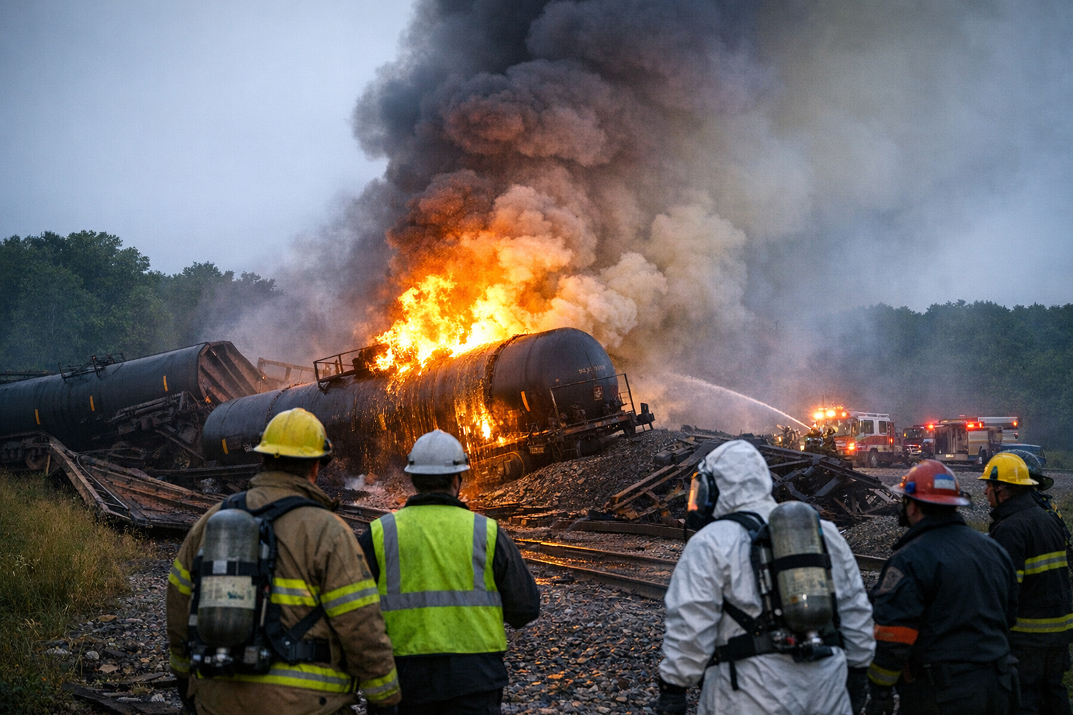 Molten sulfur car ignites after CSX freight derailment, shelter in ...
