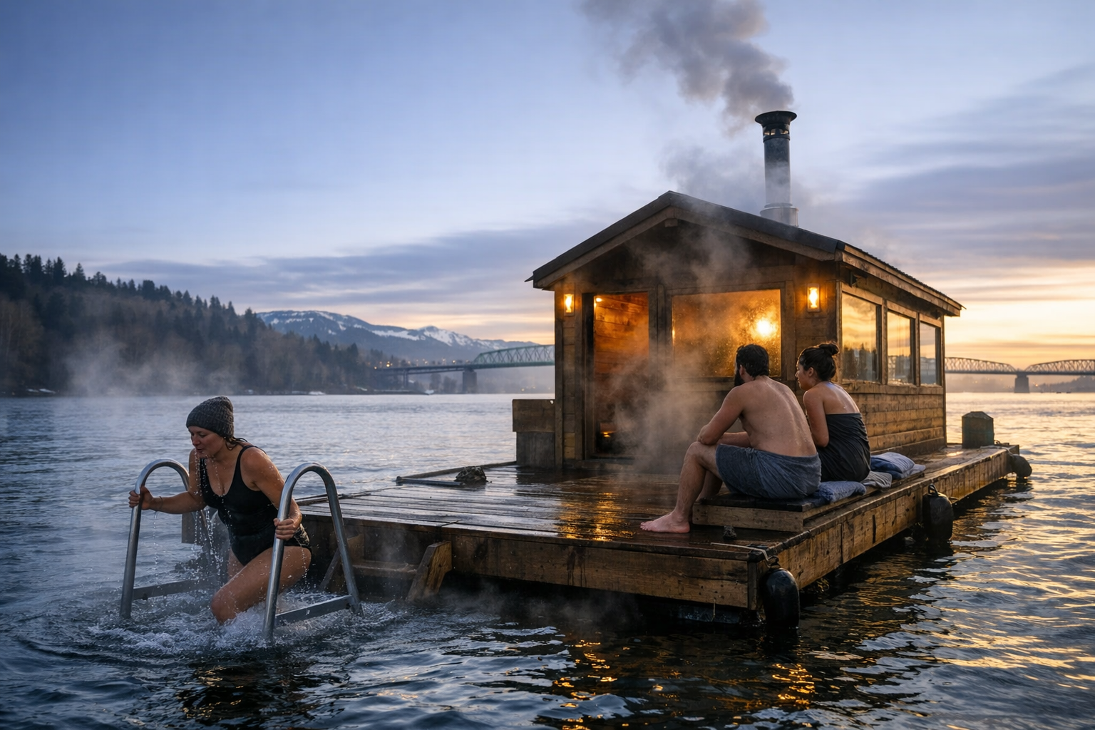Portland's first floating sauna Ebb and Ember opens on Columbia | Prism ...