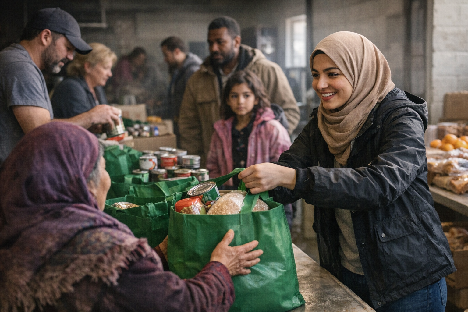 A Simple Gesture Unveils Refugee Feeding Network Mirroring Green Bag ...