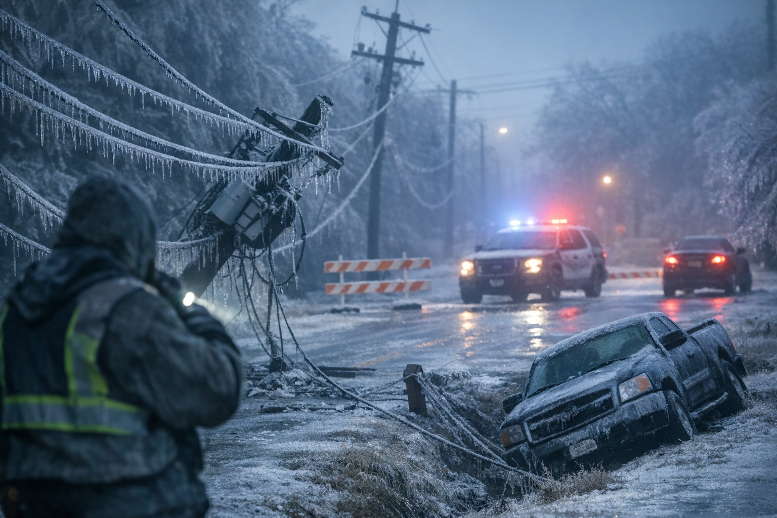 Arctic Blast Brings Ice, Power Outages and Road Closures in Harris ...