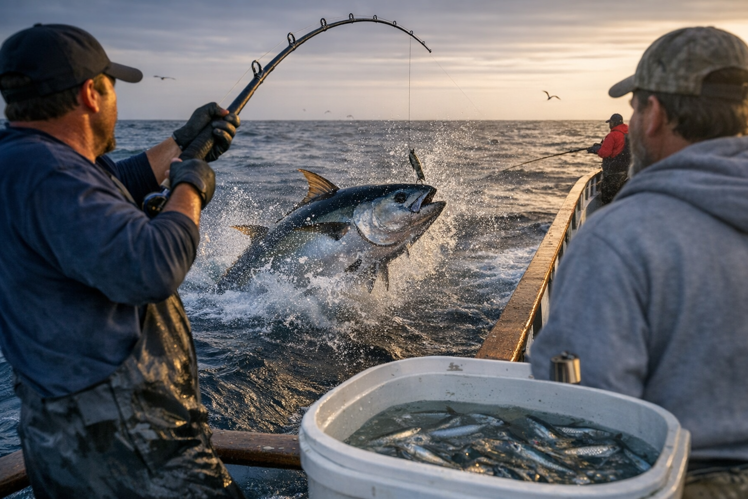 Long-range report: Explosive tuna bite, 100-lb test and fly-lined ...