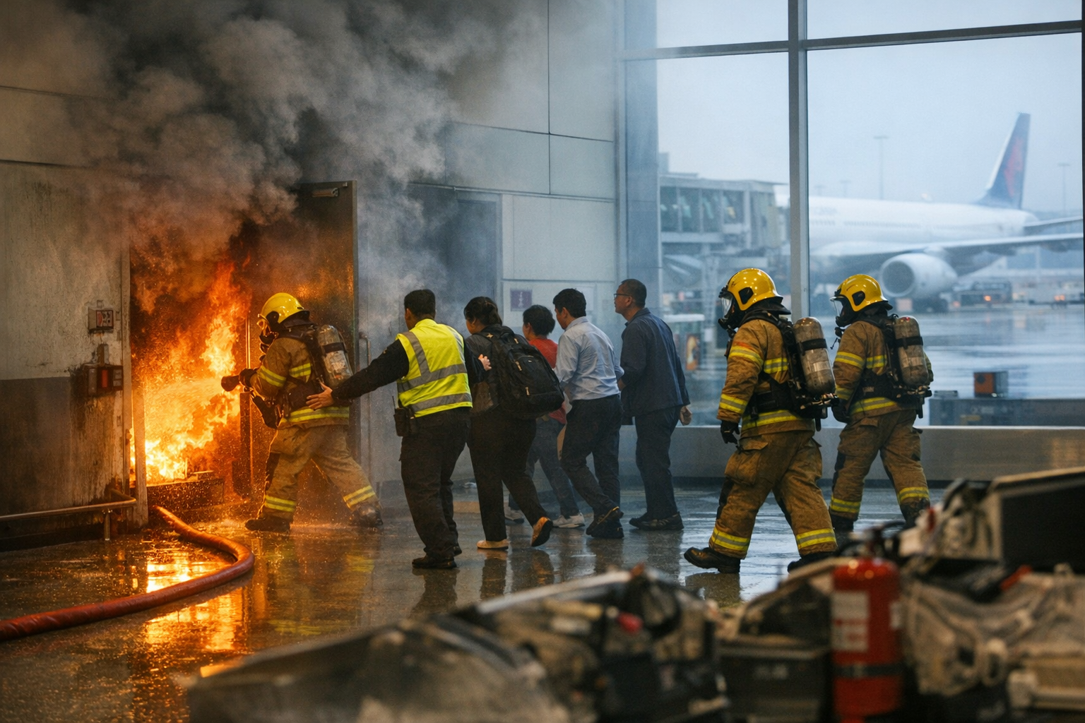 Fire at Hong Kong airport terminal forces gate closures, no injuries ...