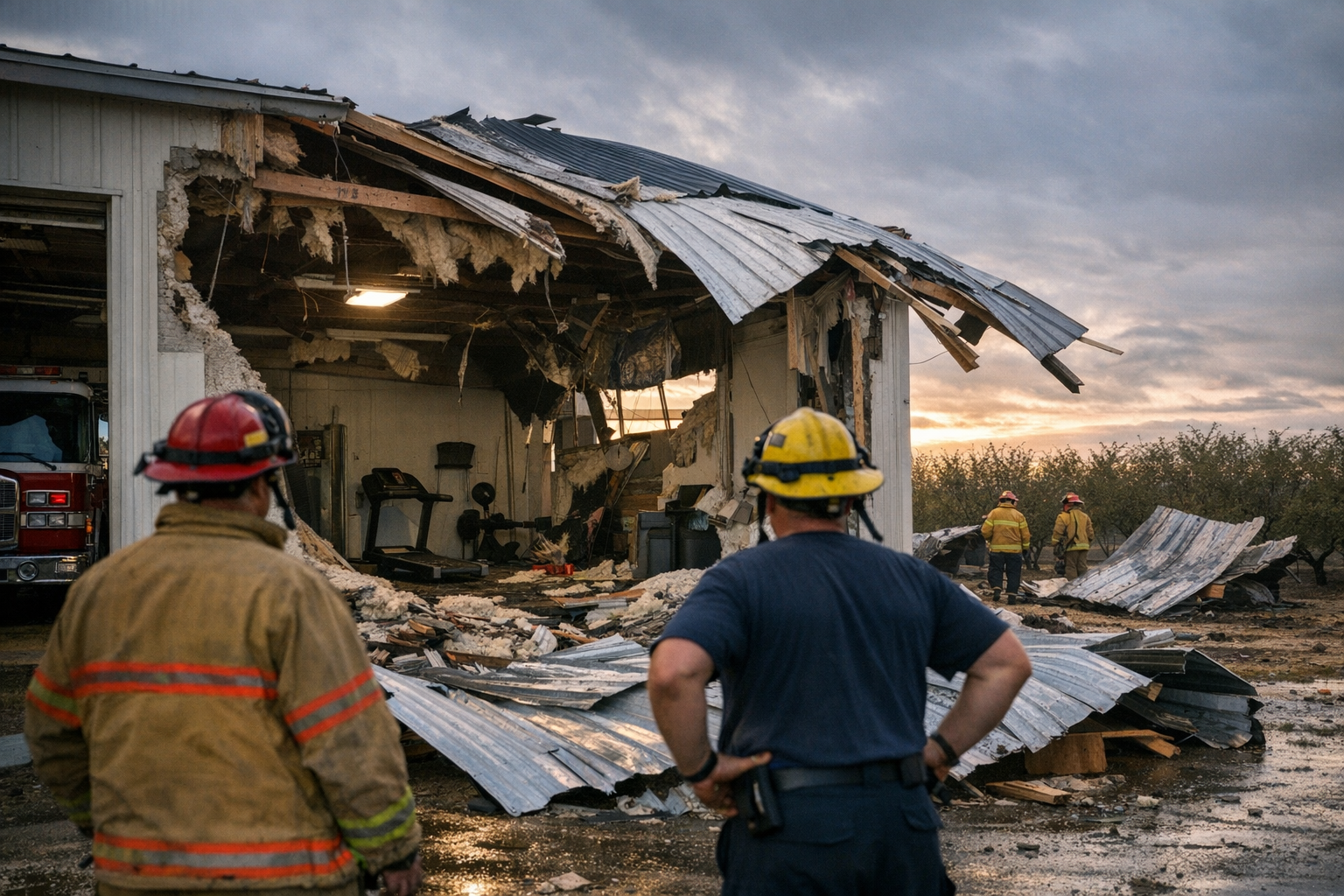 High Winds Rip Roof Off Fresno County CAL FIRE Station in Tranquility ...