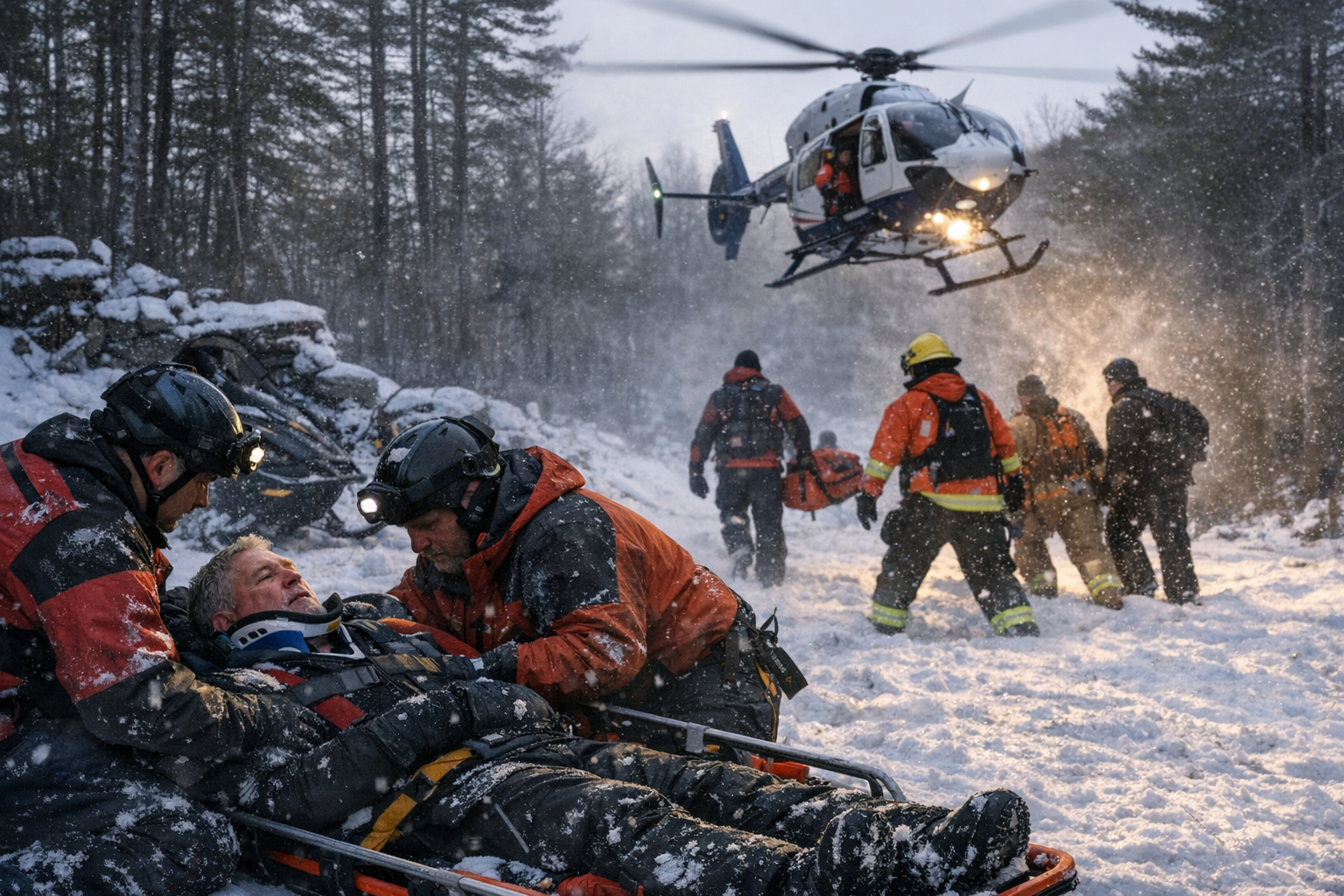 Snowmobiler Airlifted to Concord Hospital After Multi-Agency Rescue on ...
