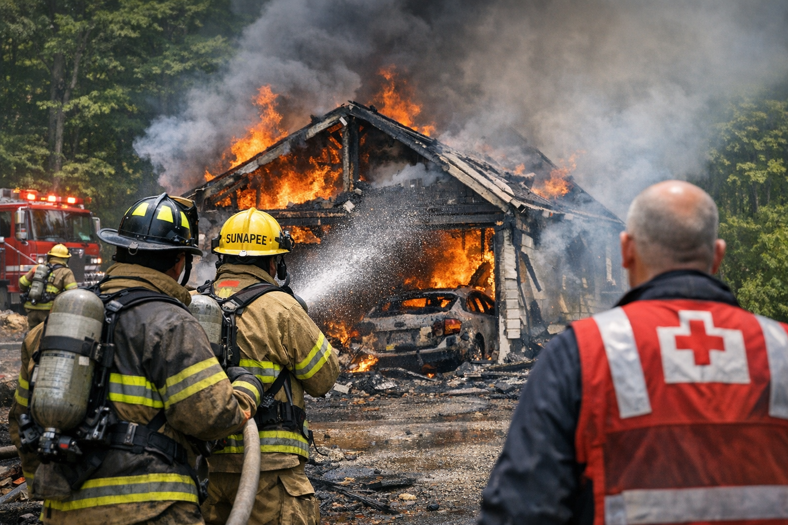 Second-Alarm Garage Fire in Sunapee Brings Mutual Aid, Red Cross ...