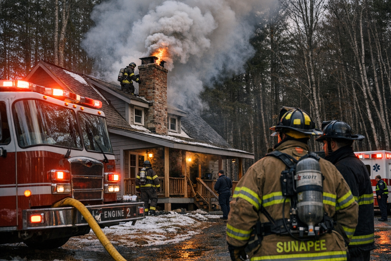 Sunapee Firefighters Contain Chimney Fire on Perkins Pond Road ...