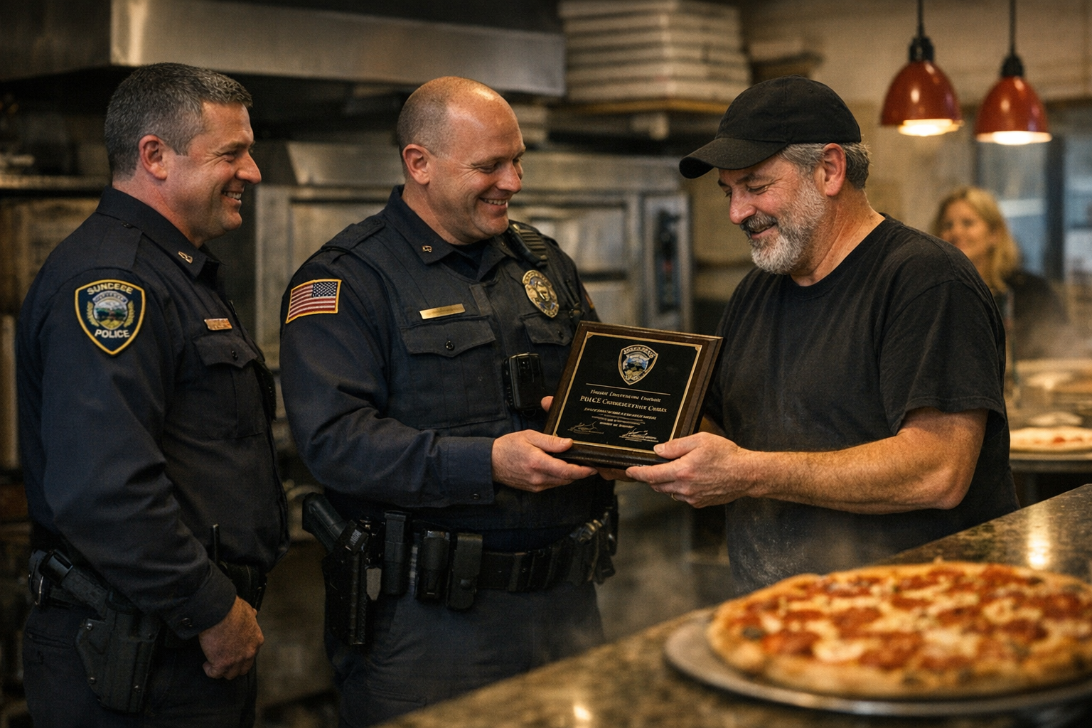 Sunapee Police Honor Pizza Chef With Appreciation Plaque for Community ...