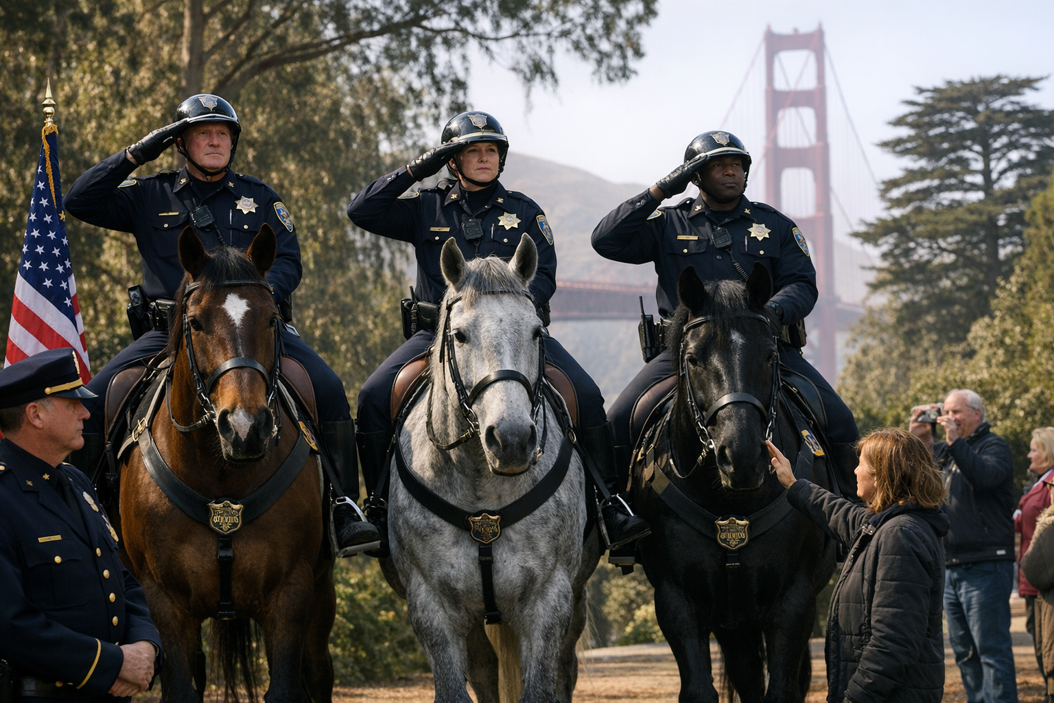 SFPD Swears In Three New Horses to Mounted Patrol Unit at Golden Gate ...