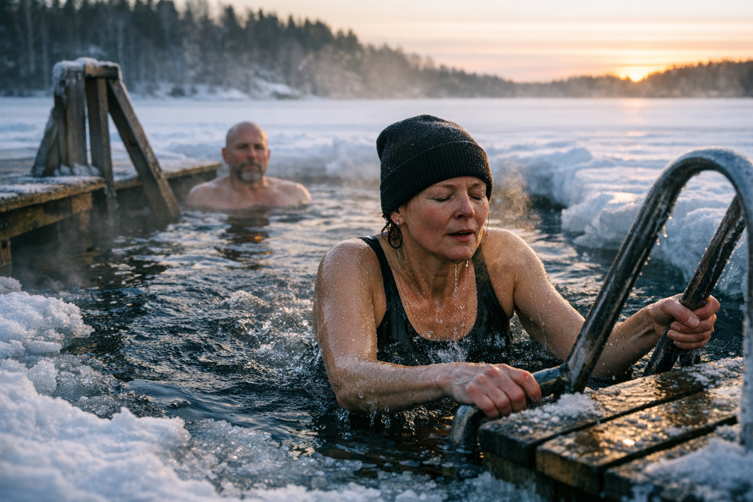 Finnish cold-water swimmers say icy dips slow time and ease stress ...