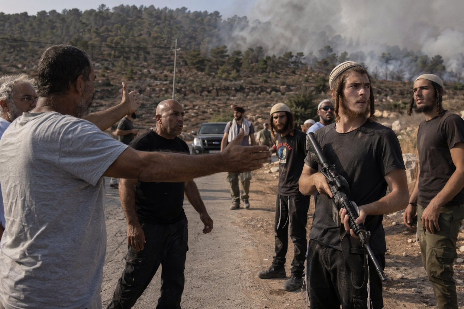 Settlers block Palestinians from fighting blaze near Taybeh in West ...