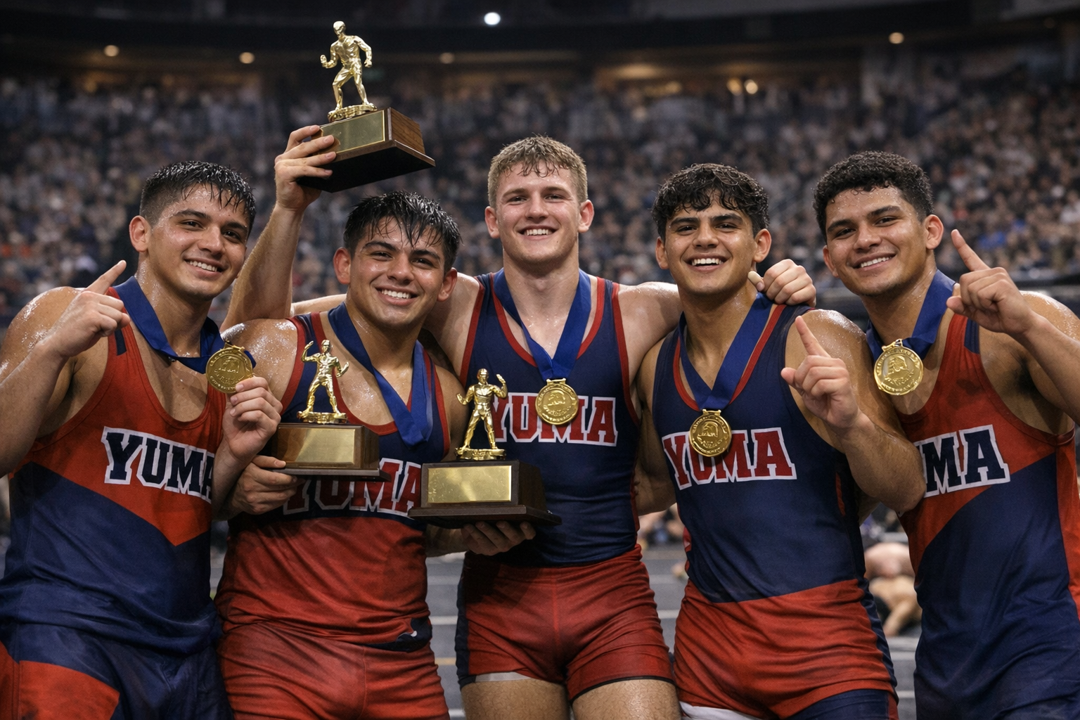 Five Yuma Union wrestlers capture state titles at AIA championships in ...