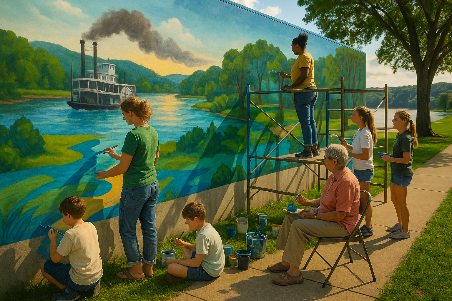 Community Paints the River: ‘Art in the Park’ Mural Brings New Life to ...